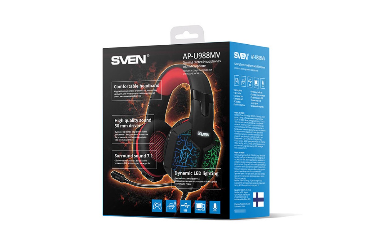 Наушники SVEN AP-U988MV с микрофоном 7.1 USB купить в магазине SVEN Shop