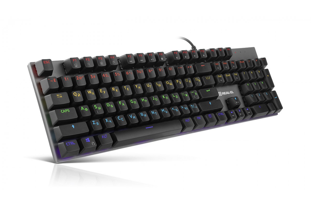 Клавиатура REAL-EL M 13 grey (EL123100045) механическая игровая с ...