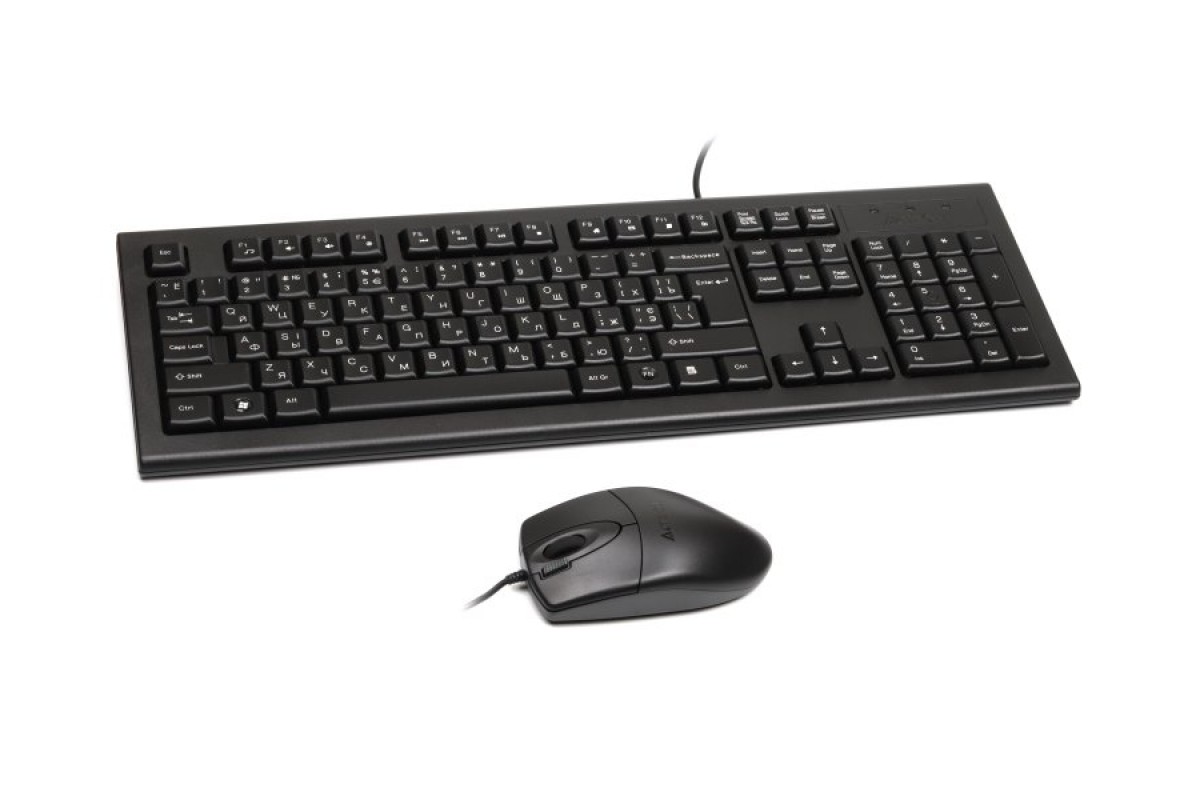 A4Tech KR-8520D Black Комплект дротовий клавіатура + миша, чорний, USB ...